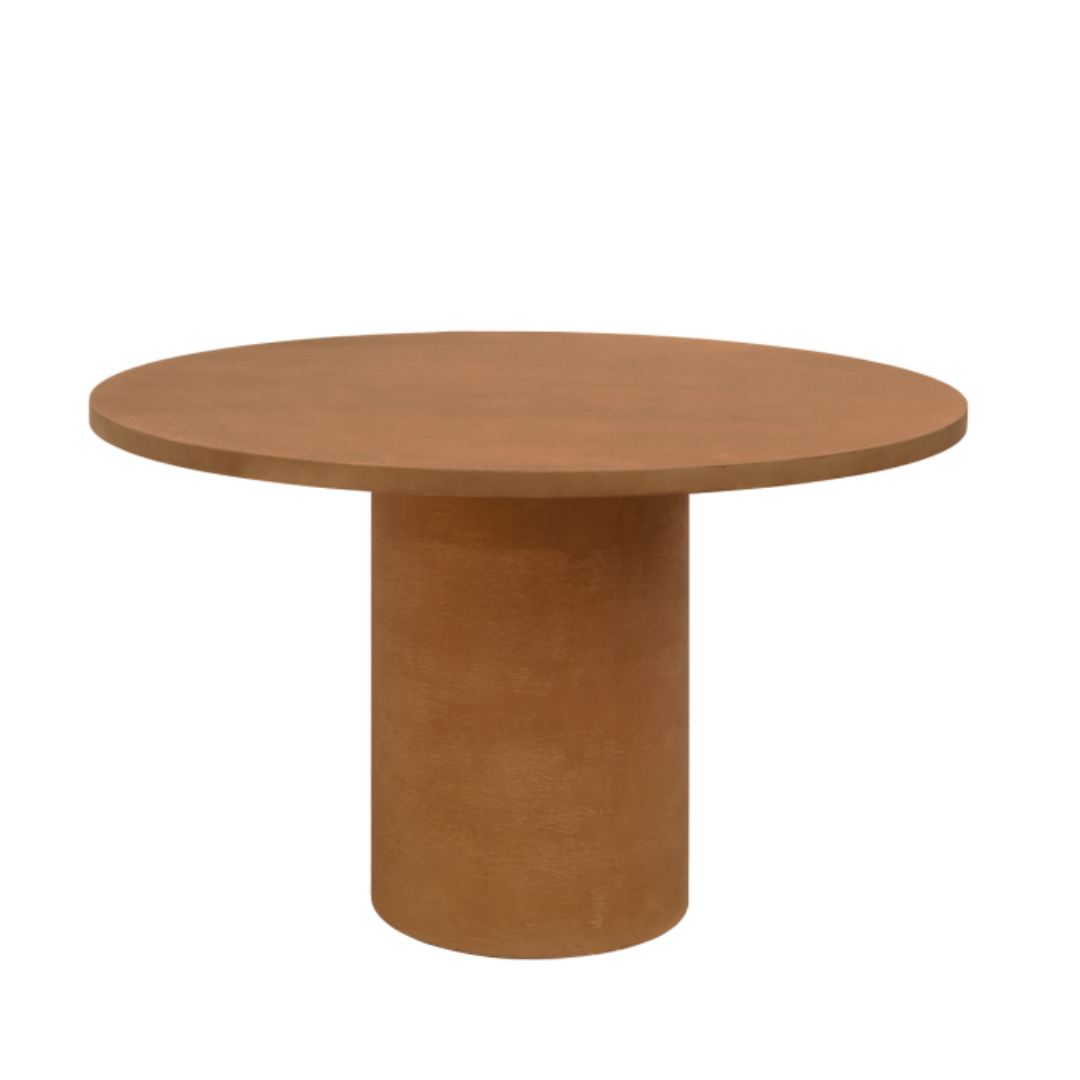 CEMENTIQUE MICROCEMENT ROUND DINING TABLE | TERRACOTTA – SYBARTUM